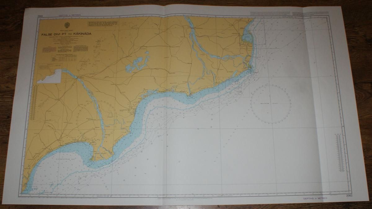 Nautical Chart No. 2062 India - East Coast, False Divi Pt. to Kakinada ...
