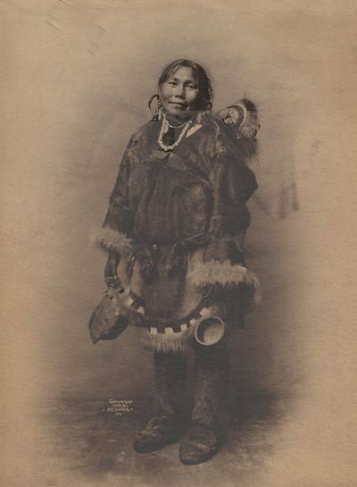 SIX SEPIA-TONED PHOTOGRAPHIC PORTRAITS OF INUIT PEOPLE IN ALASKA SHOT ...