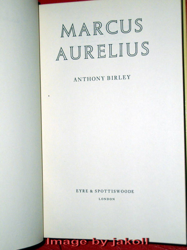 MARCUS AURELIUS by Anthony Birley | Hardcover | 1966 | Eyre ...