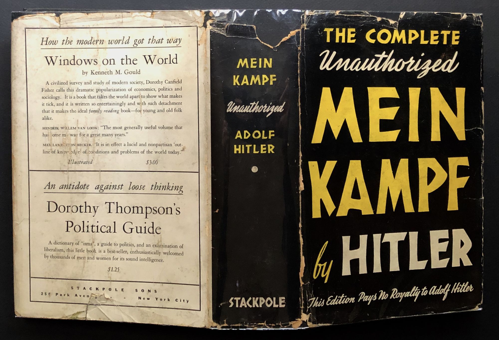 Mein Kampf - rare first American unexpurgated edition in dust jacket ...