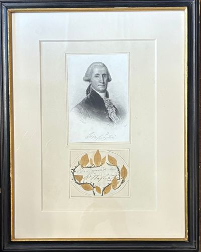 Fine Large Signature Framed with Engraved Portrait by WASHINGTON ...