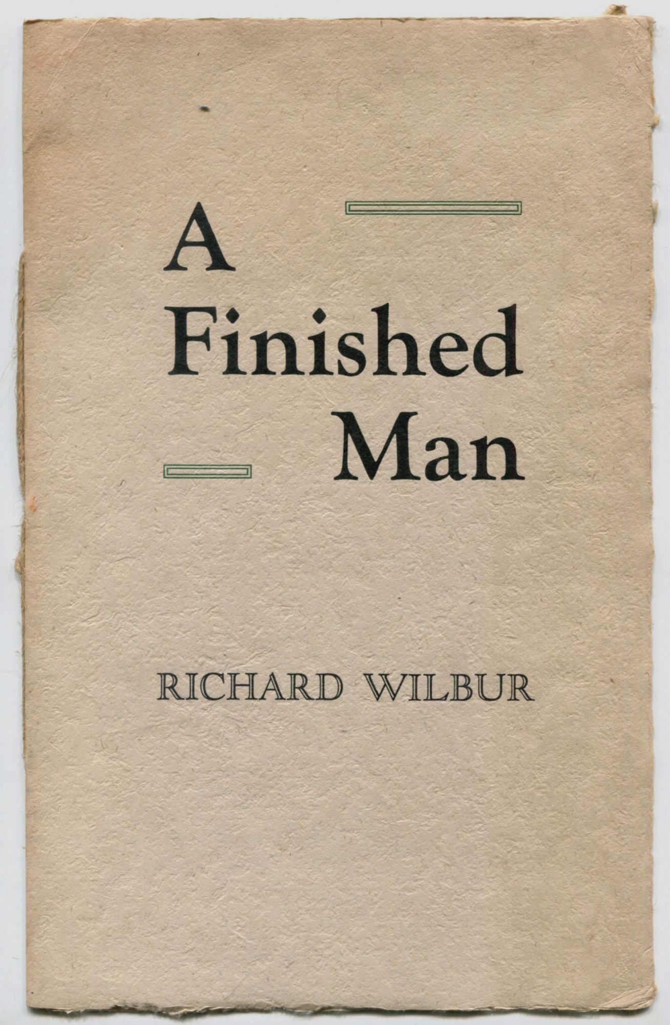 A Finished Man by WILBUR, Richard | Search for Rare Books | ABAA