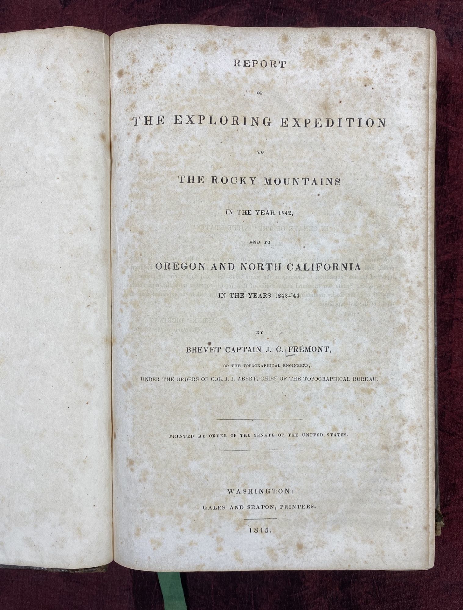[IMPORTANT WESTERN AMERICANA]. Report of the Exploring Expedition to ...
