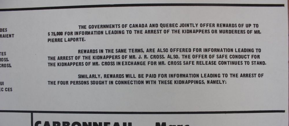 Scarce FLQ 1970 bilingual wanted poster for Paul Rose, Jacques Rose ...