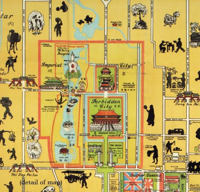 BIBLIO | A Pictorial Map of Peiping in full colours. Map title: Peiping ...