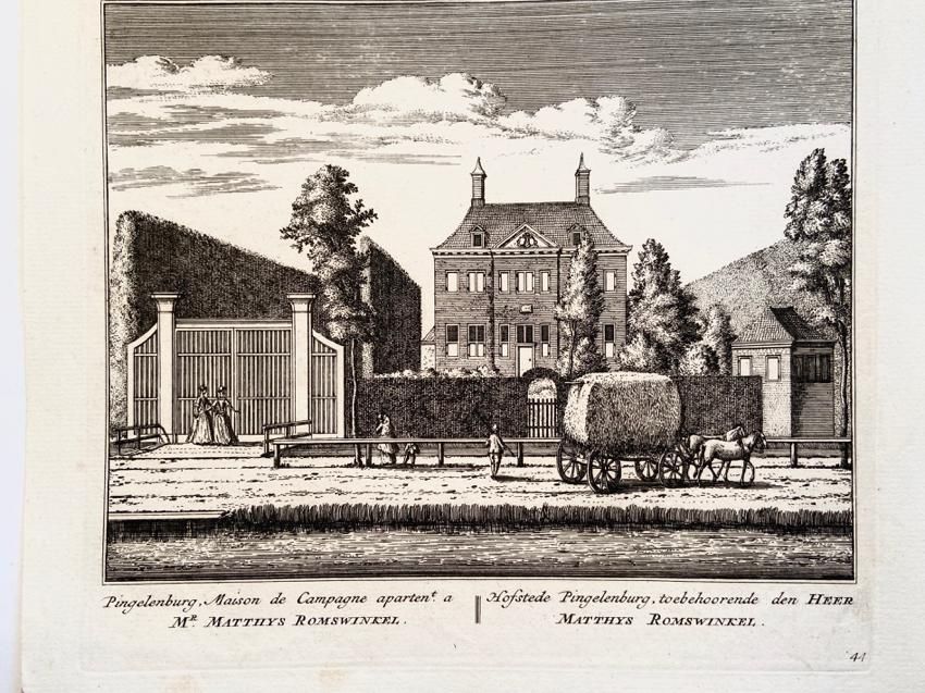 Original etching/Antique Pint/Ets:Hofstede Pingelenburg, toebehoorende ...