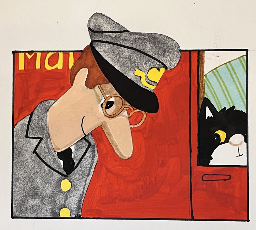 BIBLIO | Postman Pat Original Artwork [Early Buttons Illustration] by ...