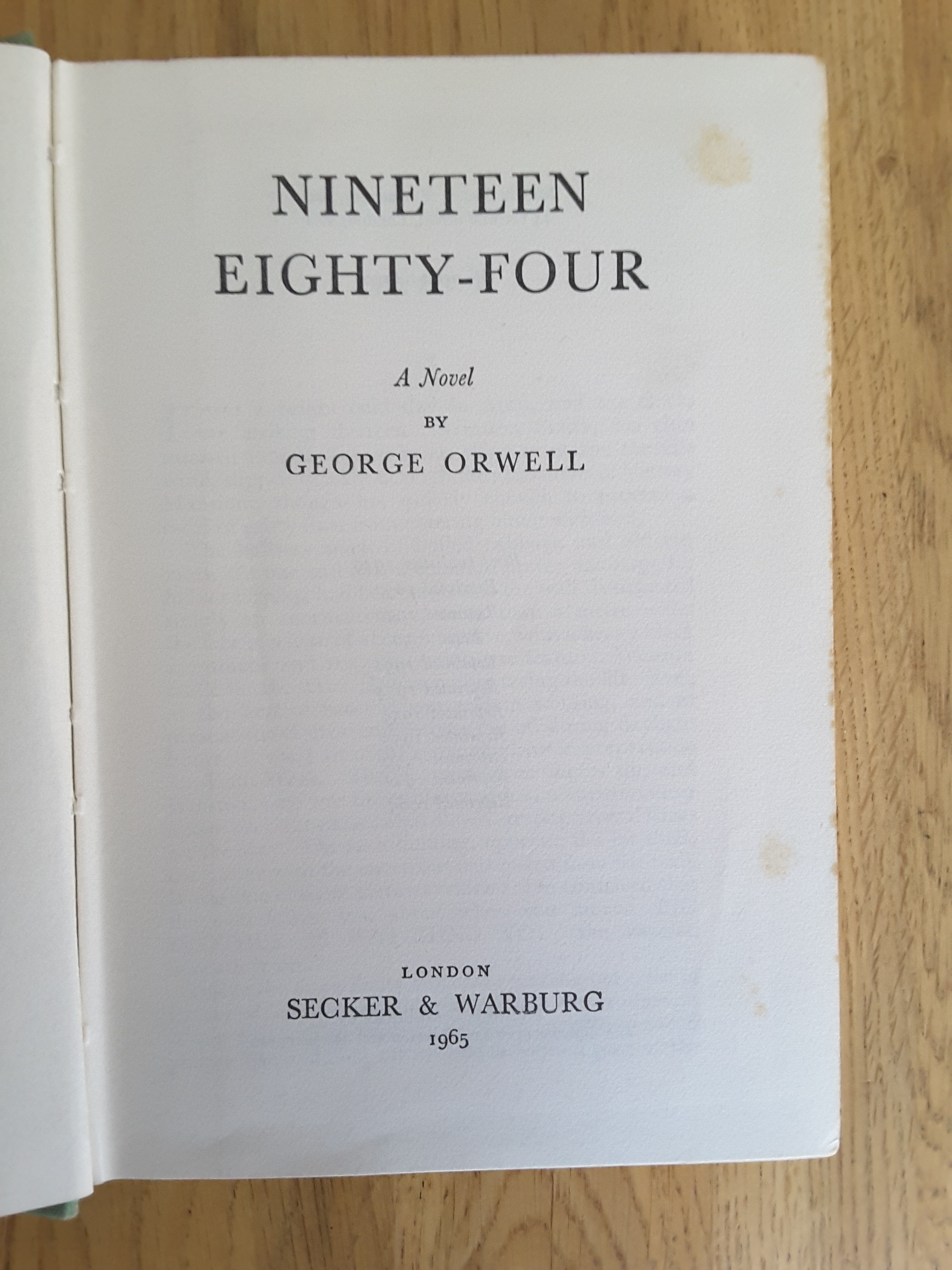 BIBLIO | Nineteen Eighty-Four by George Orwell | Tight. | 1965 | Secker ...