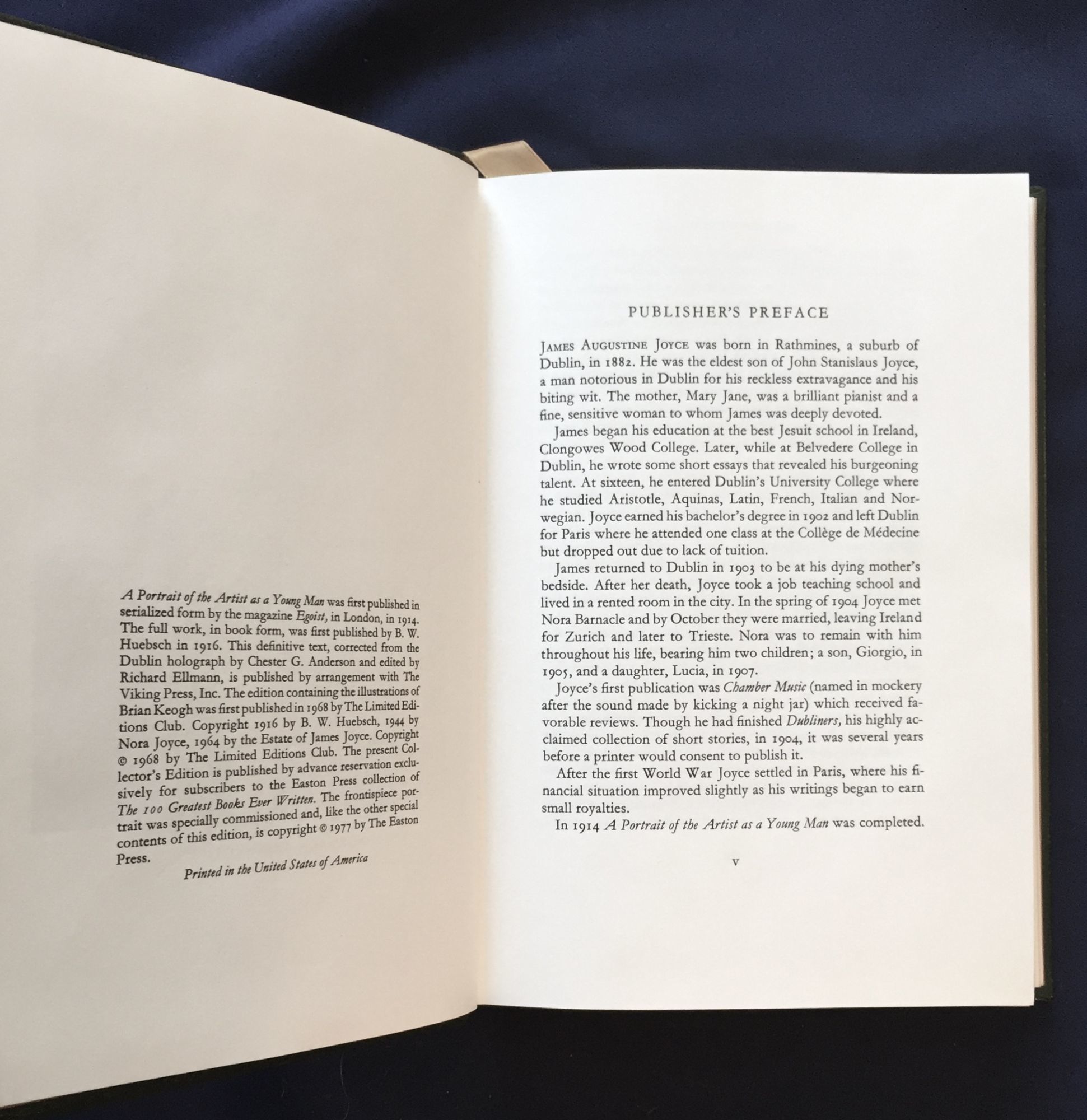 PORTRAIT OF THE ARTIST AS A YOUNG MAN; With an Introduction by Hugh ...