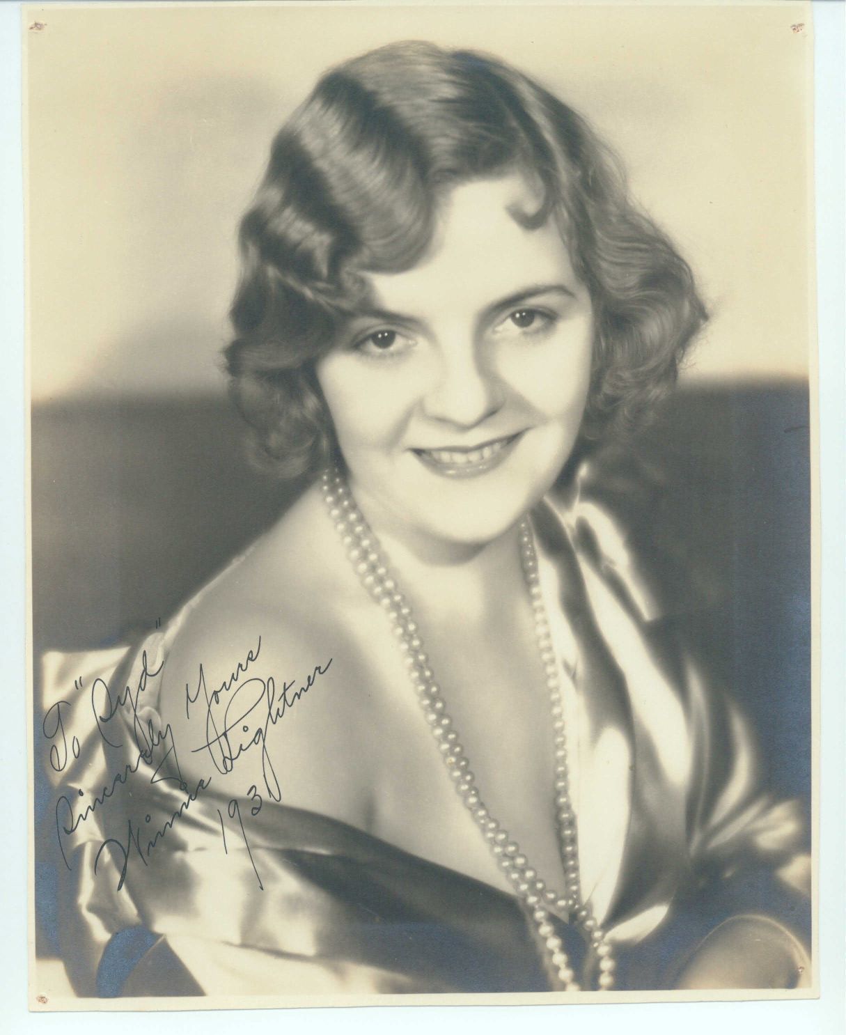 Portrait photo, signed, inscribed and dated, (Winnie, 1901-1971 ...