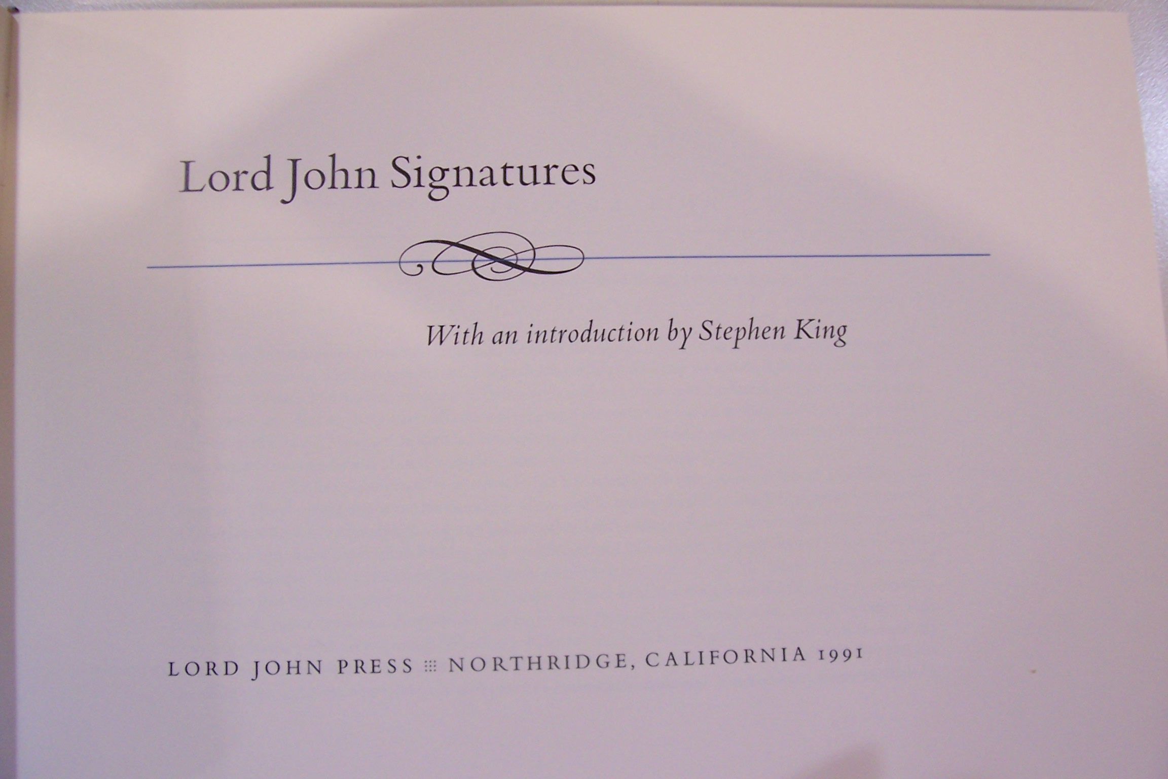 Lord John Signatures by Stephen King | Hardcover | 1991 | Lord John ...