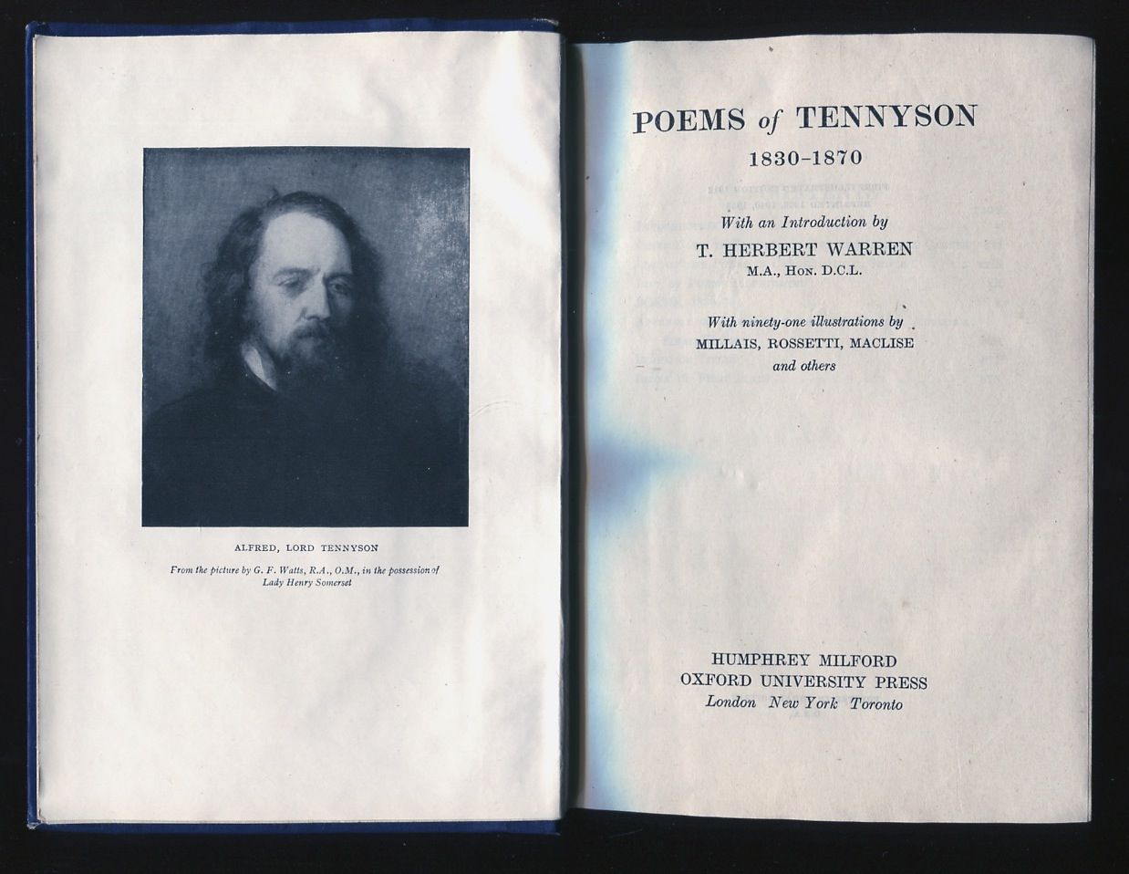 BIBLIO | Poems of Tennyson, 1830 -1870 by Alfred Lord Tennyson ...