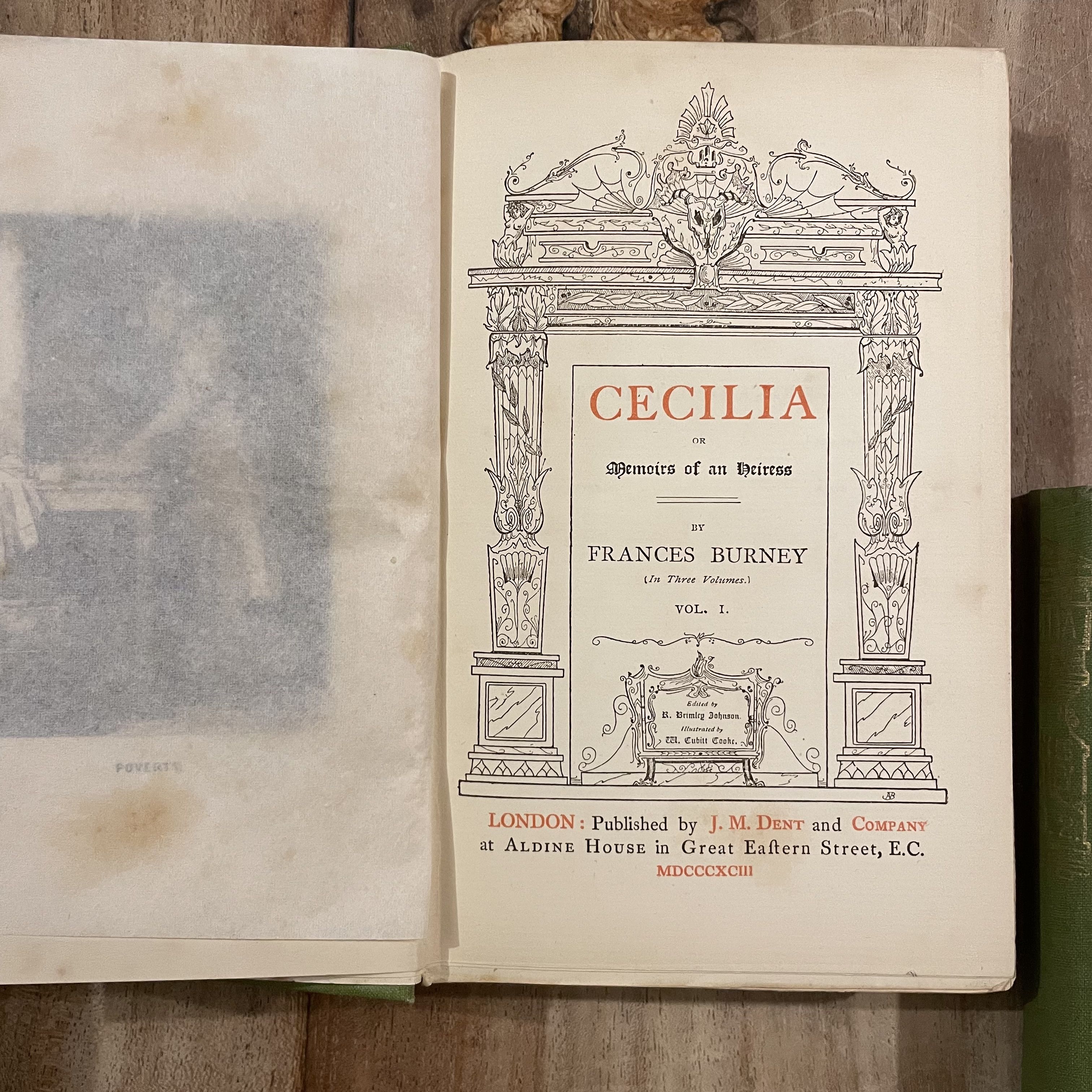 Cecilia or Memoirs of an Heiress (3 Vols: Complete) by Frances (Fanny ...