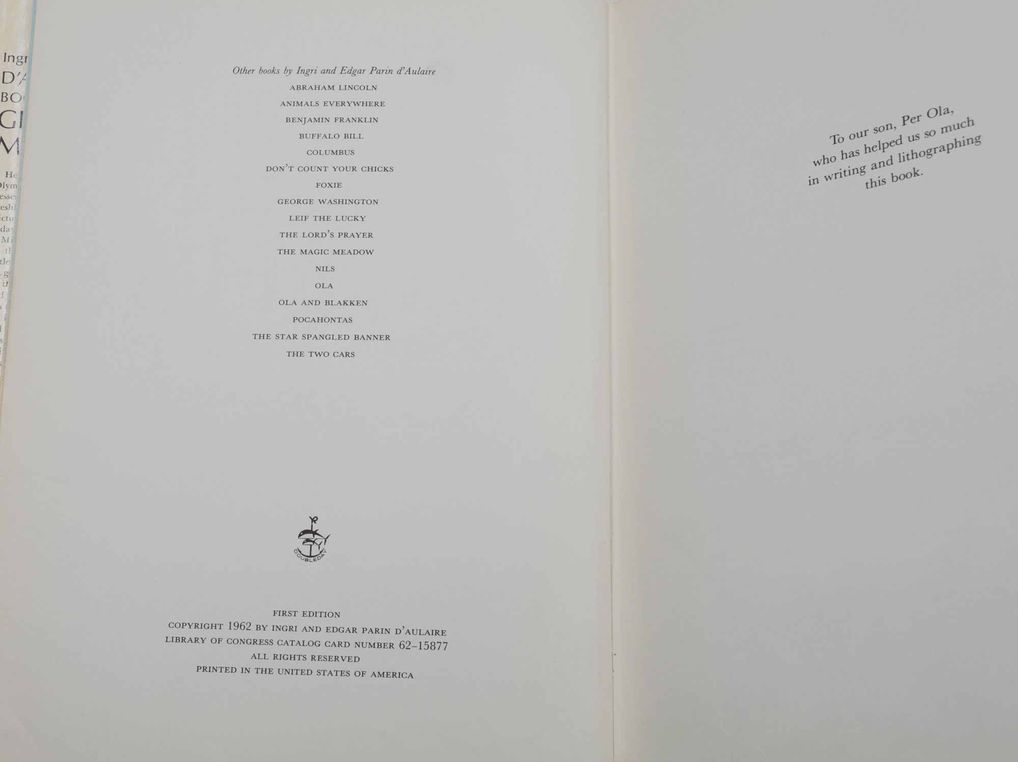 BIBLIO | D'Aulaire's Book of Greek Myths by D'Aulaire, Ingri; Edgar ...