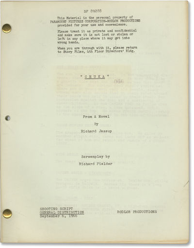 Chuka (Original screenplay for the 1967 film) by Rod Taylor, Ernest ...