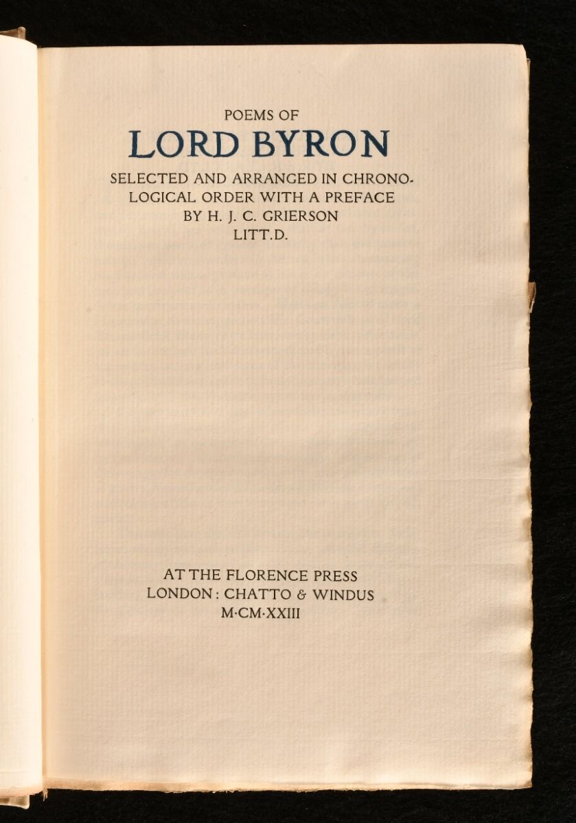 The Poems of Lord Byron Selected and Arranged in Chronological Order ...