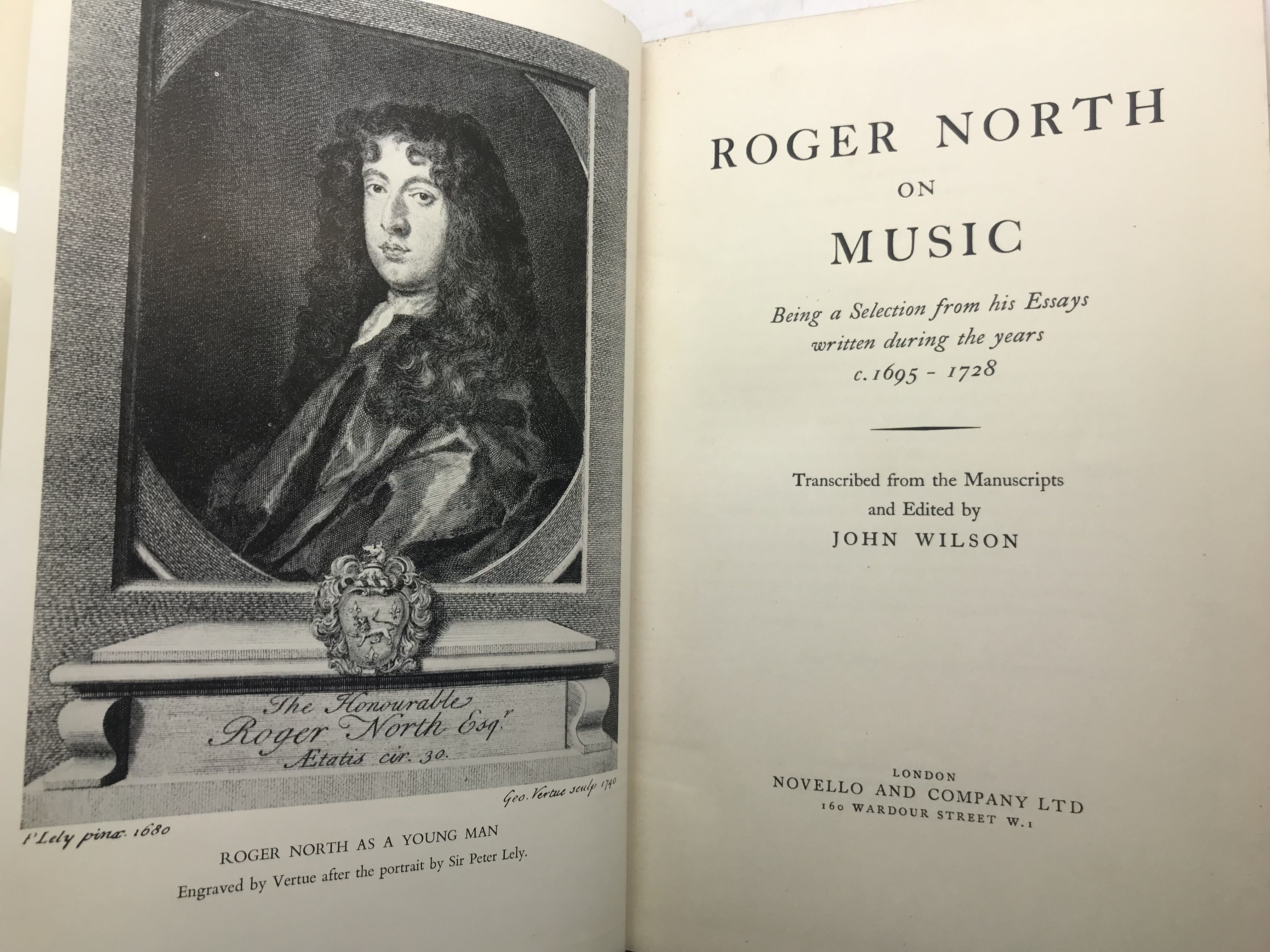 Roger North on Music. Being a Selection from his Essays written during ...