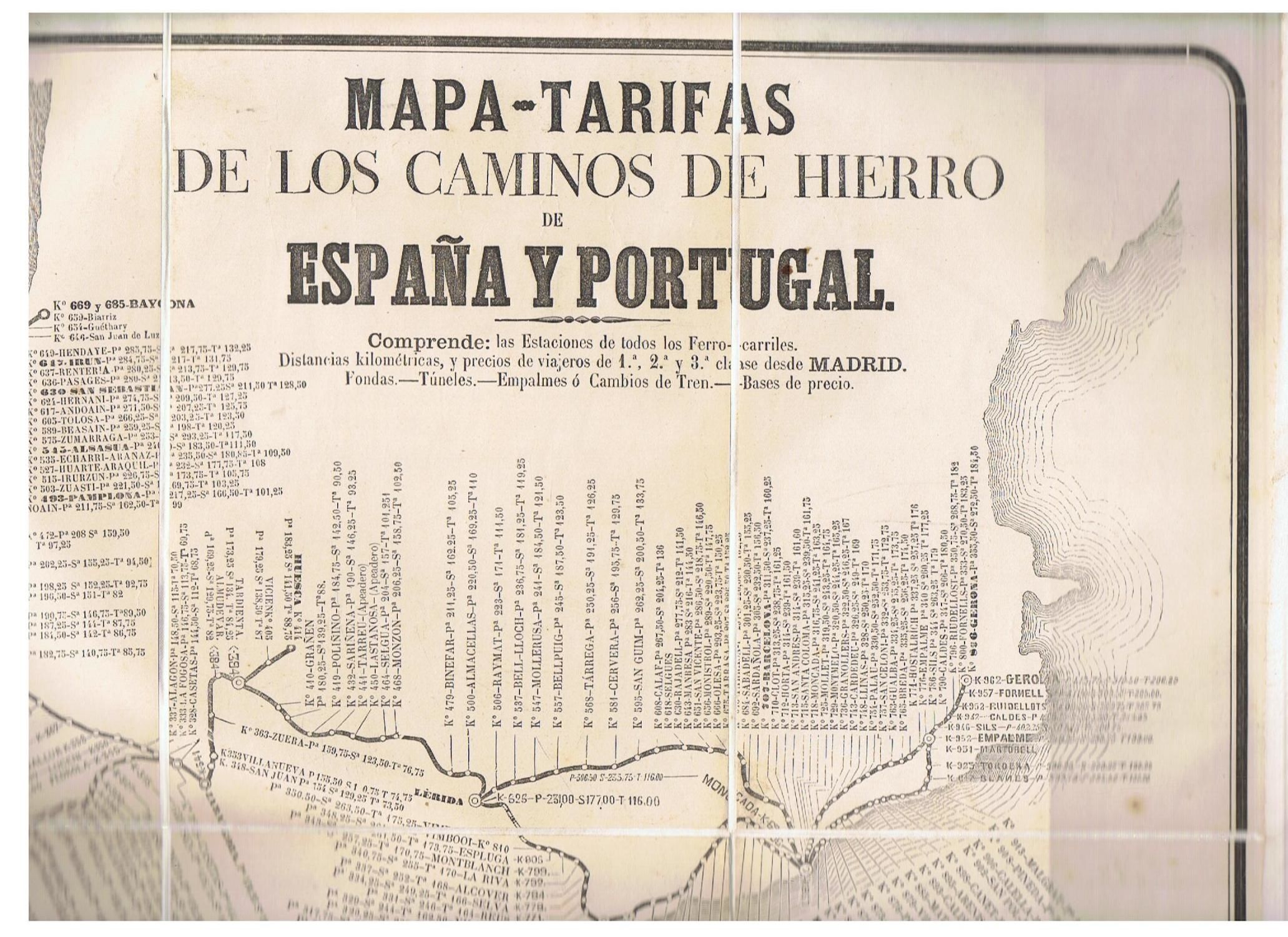 MAPA- GUÃ A DE LOS FERROCARRILES DE ESPAÃ‘A Y PORTUGAL. by Reinoso ...