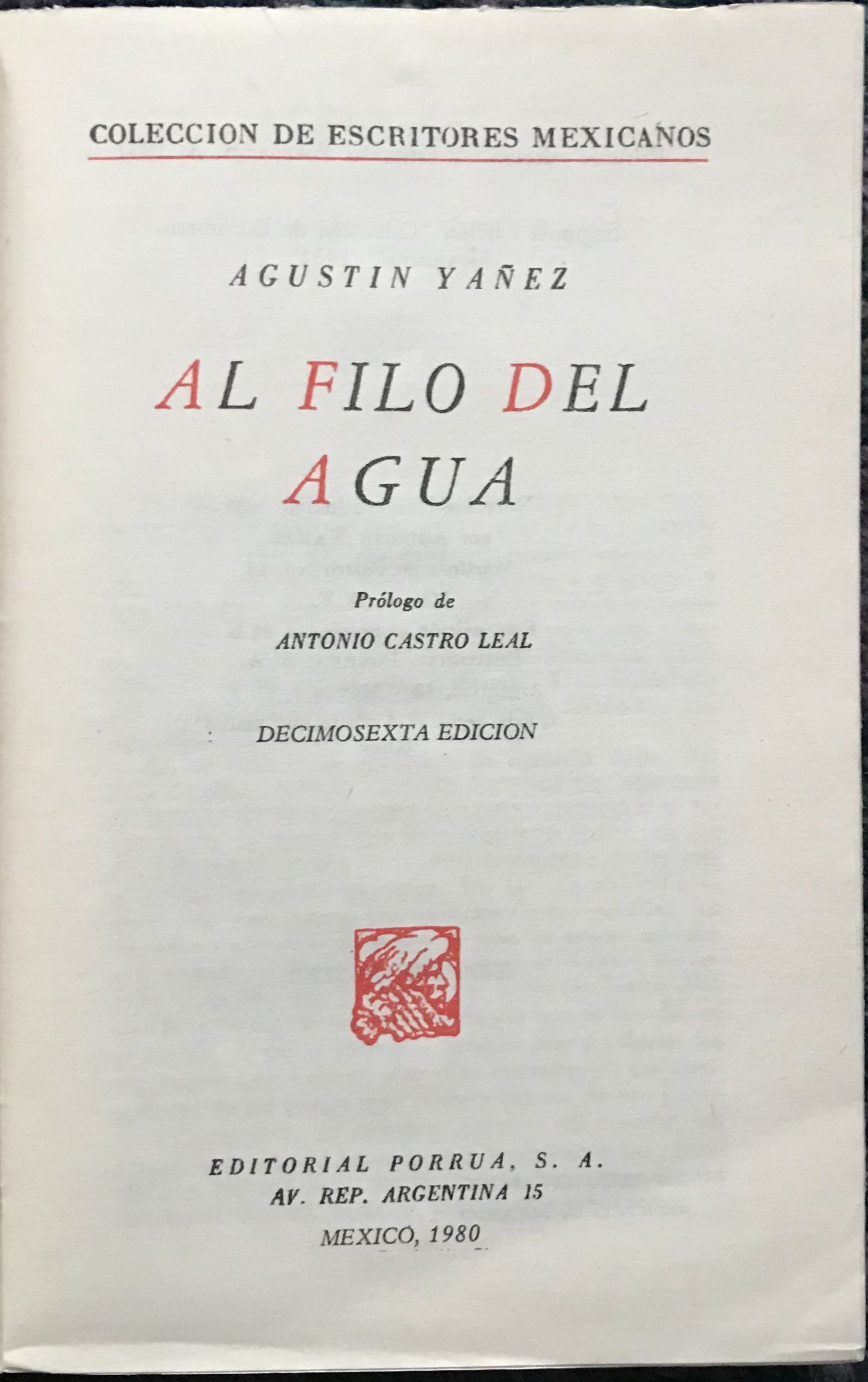 BIBLIO | Al Filo del Agua by Yáñez, Agustín | Paperback | 1980 ...