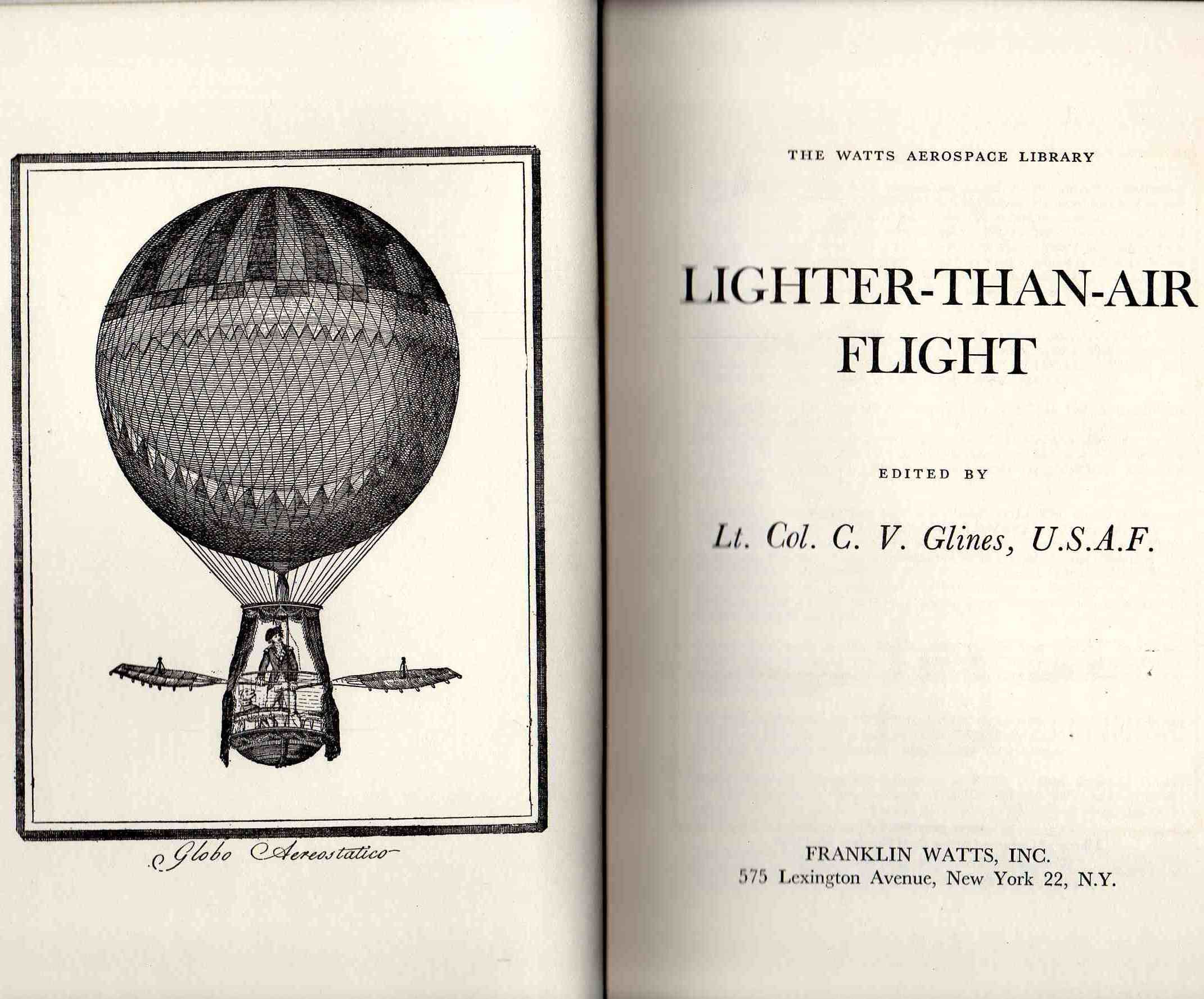 Lighter-Than-Air Flight by Lt. Col. C. V. Glines - First Edition - 1965 ...
