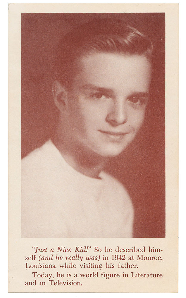 [Two postcards with portraits of a young Truman Capote and inscriptions ...