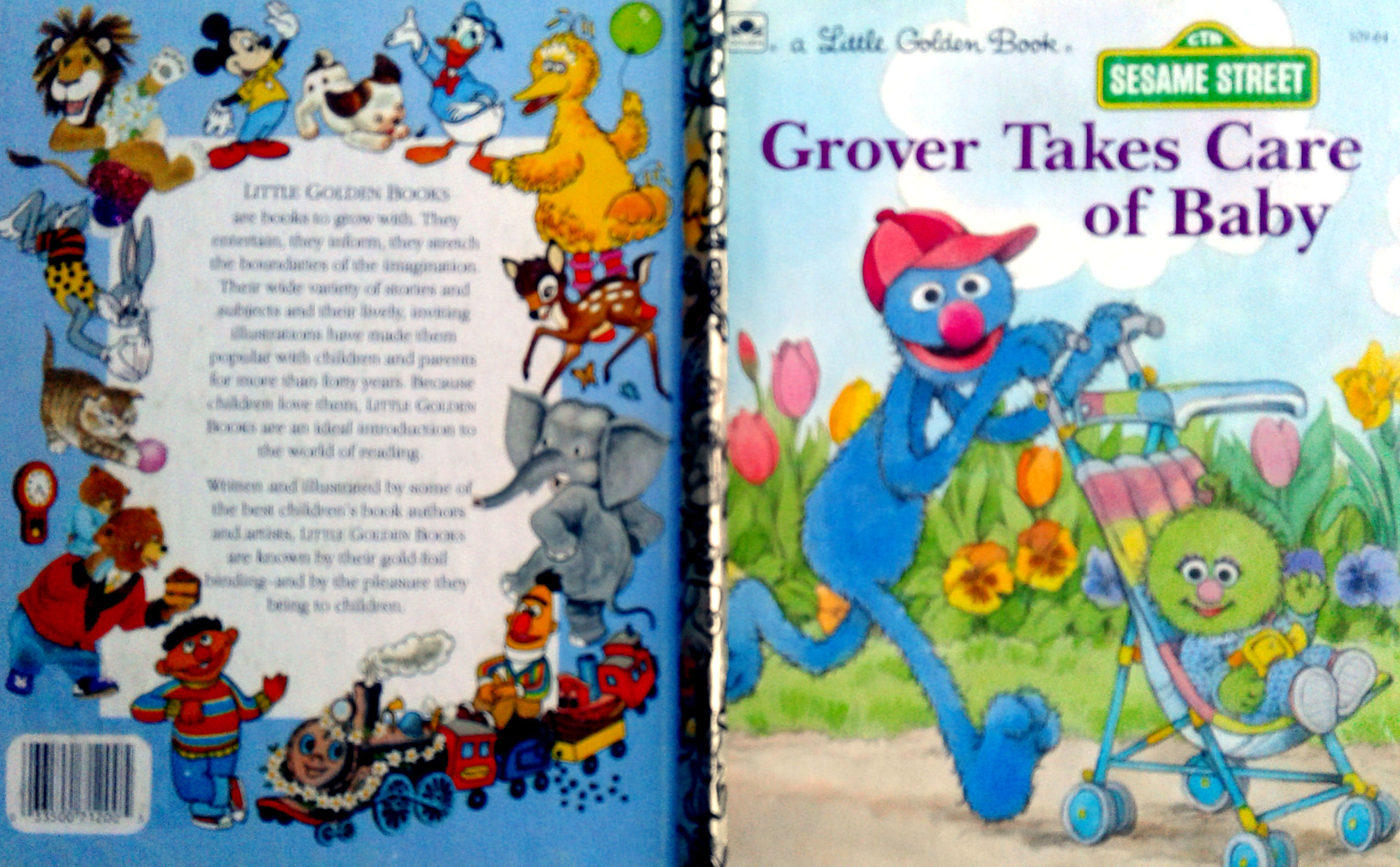 A little Golden Book SESAME STREET Grover Takes Care of Baby by By ...