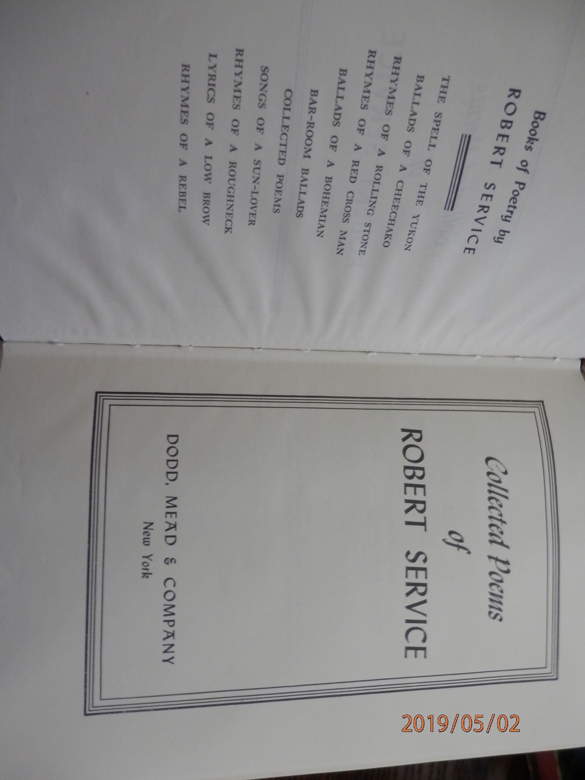 COLLECTED POEMS,OF ROBERT SERVICE by ROBERT SERVICE | LITE BLUE W/BLK ...