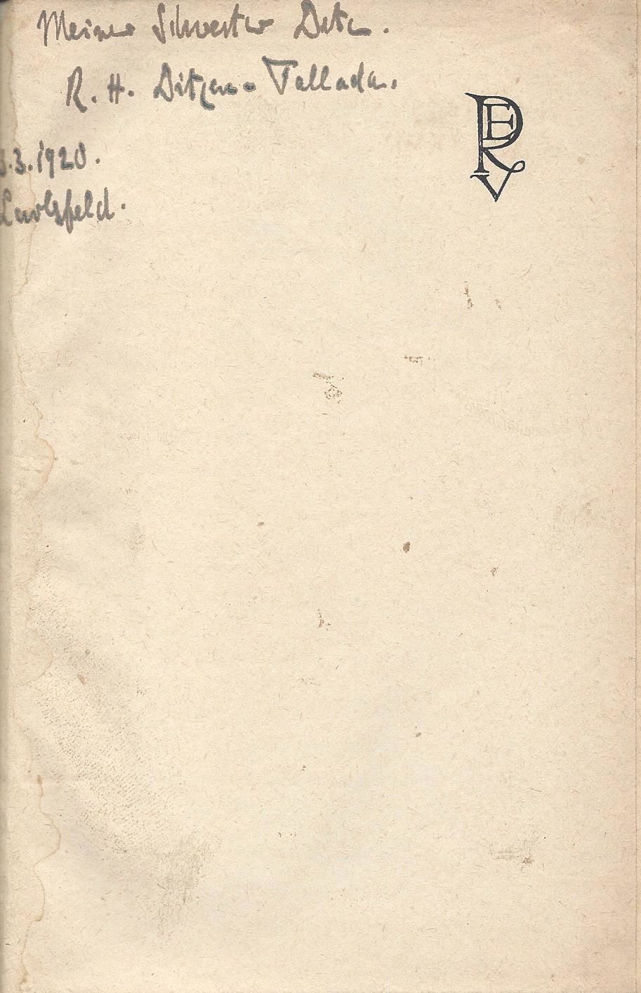 Der junge Goedeschal. Ein Pubertätsroman von Hans Fallada. Zweite ...