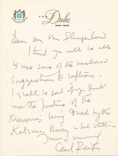 Cecil Beaton. Two Autograph Letters Signed, with descriptions for Look ...