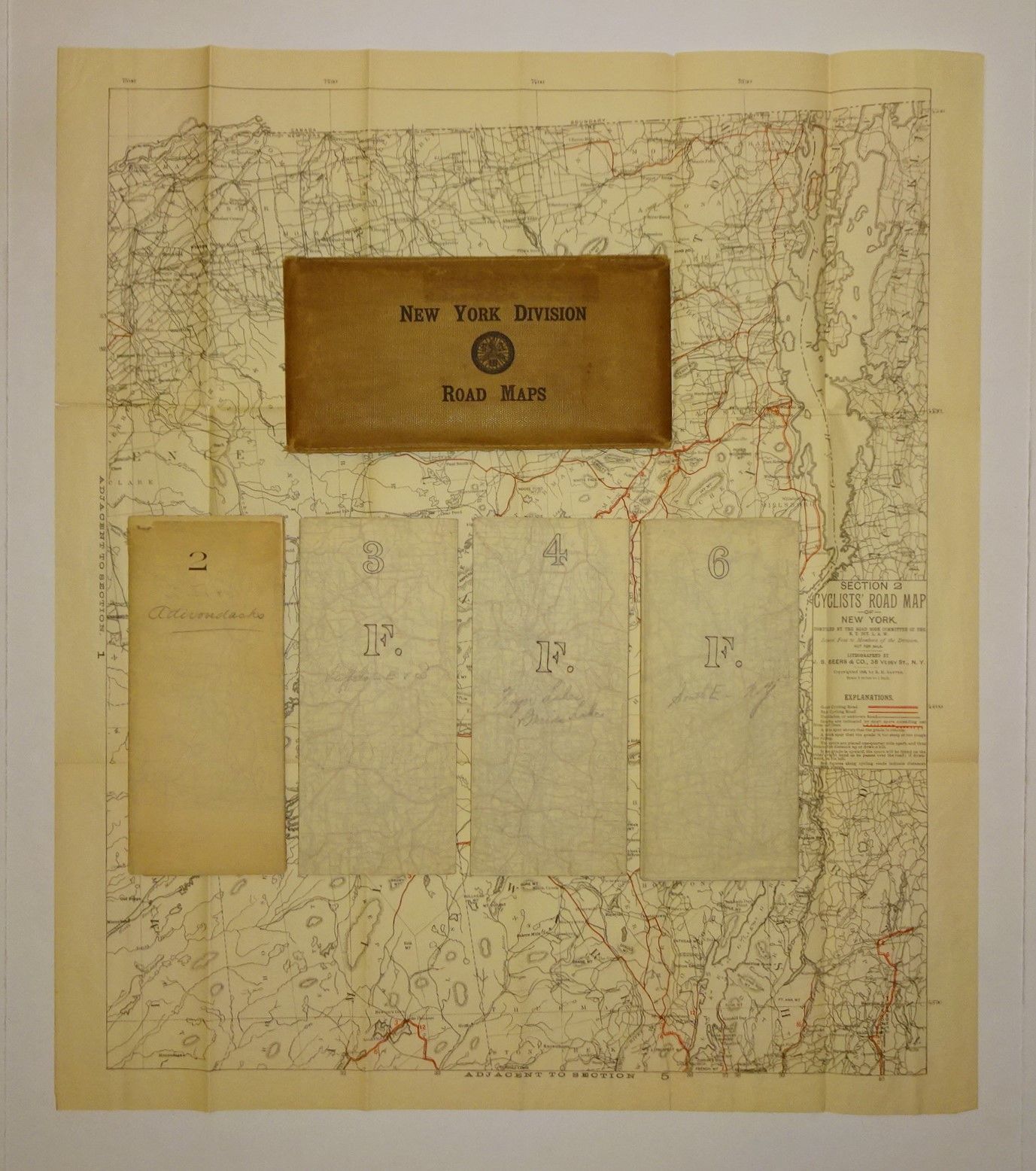 CYCLISTS' ROAD MAP of New York (5 Maps) with Storage Pouch, Adirondacks ...
