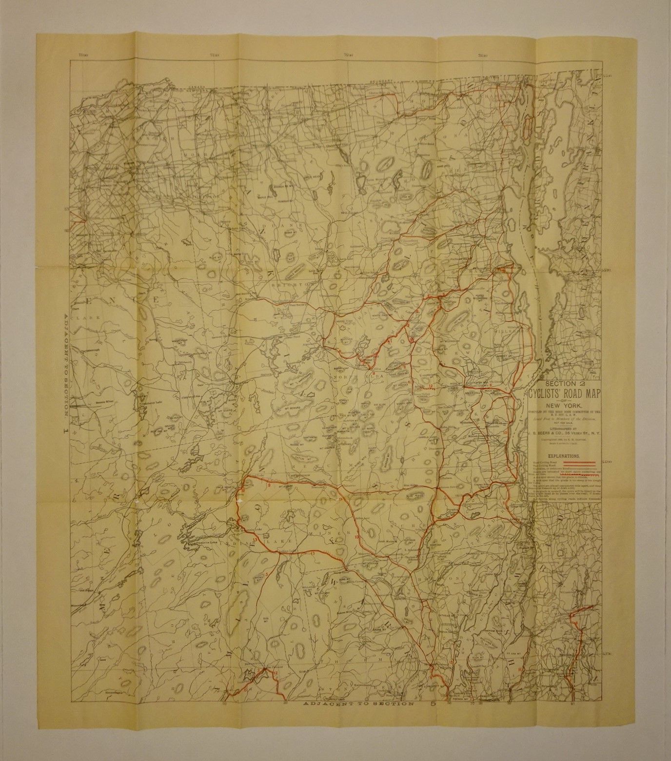 CYCLISTS' ROAD MAP of New York (5 Maps) with Storage Pouch, Adirondacks ...
