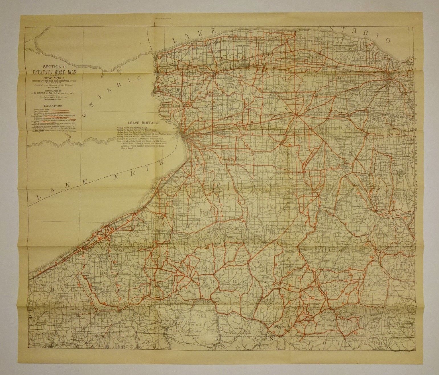 CYCLISTS' ROAD MAP of New York (5 Maps) with Storage Pouch, Adirondacks ...