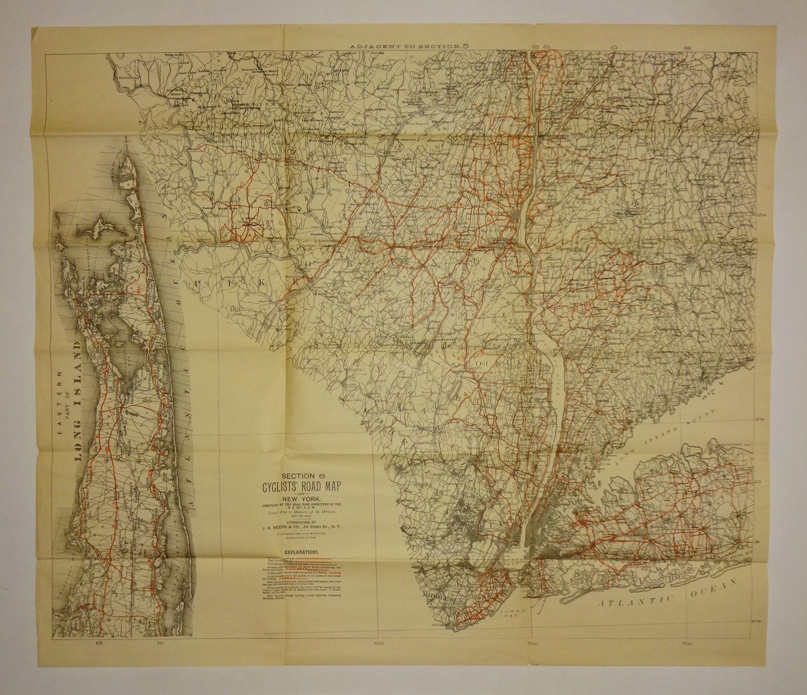 CYCLISTS' ROAD MAP of New York (5 Maps) with Storage Pouch, Adirondacks ...