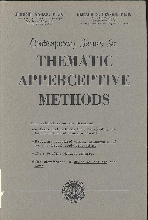 Contemporary Issues in Thematic Apperceptive Methods : [With 16 Eminent ...