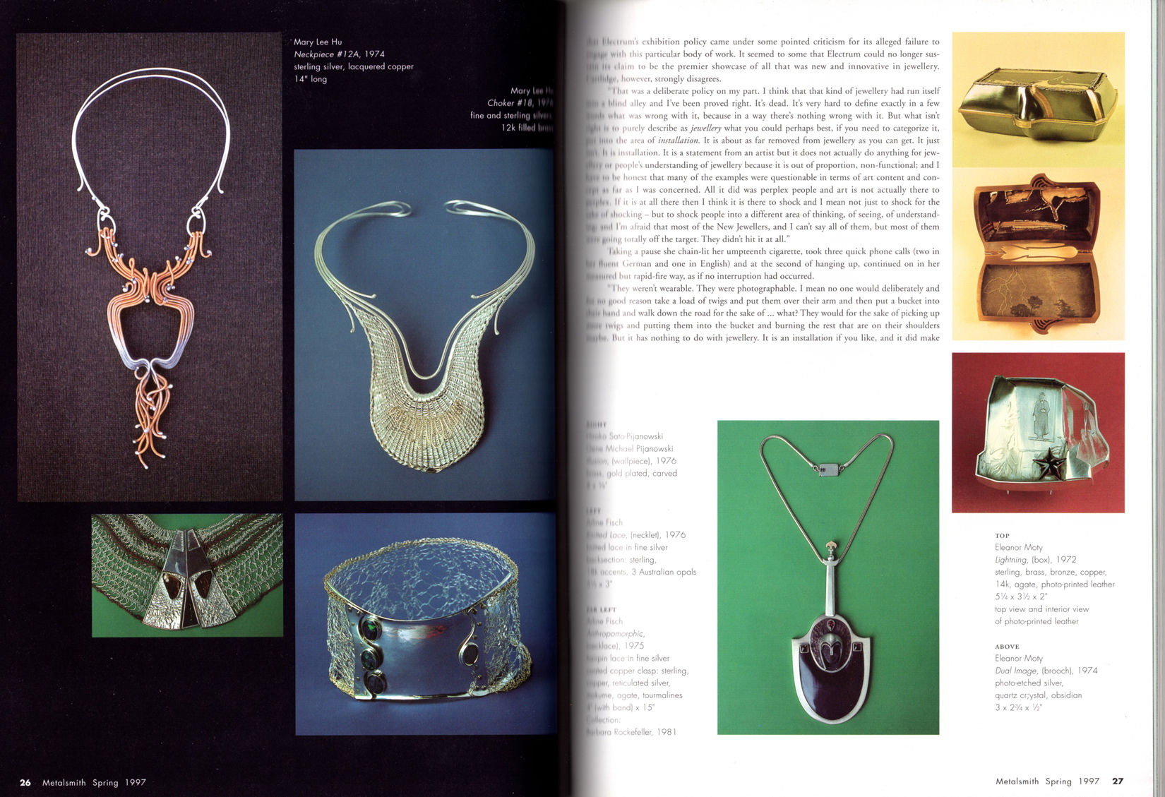 Metalsmith Magazine - Spring, 1997. Volume 17, No. 2. Cover: Judy ...