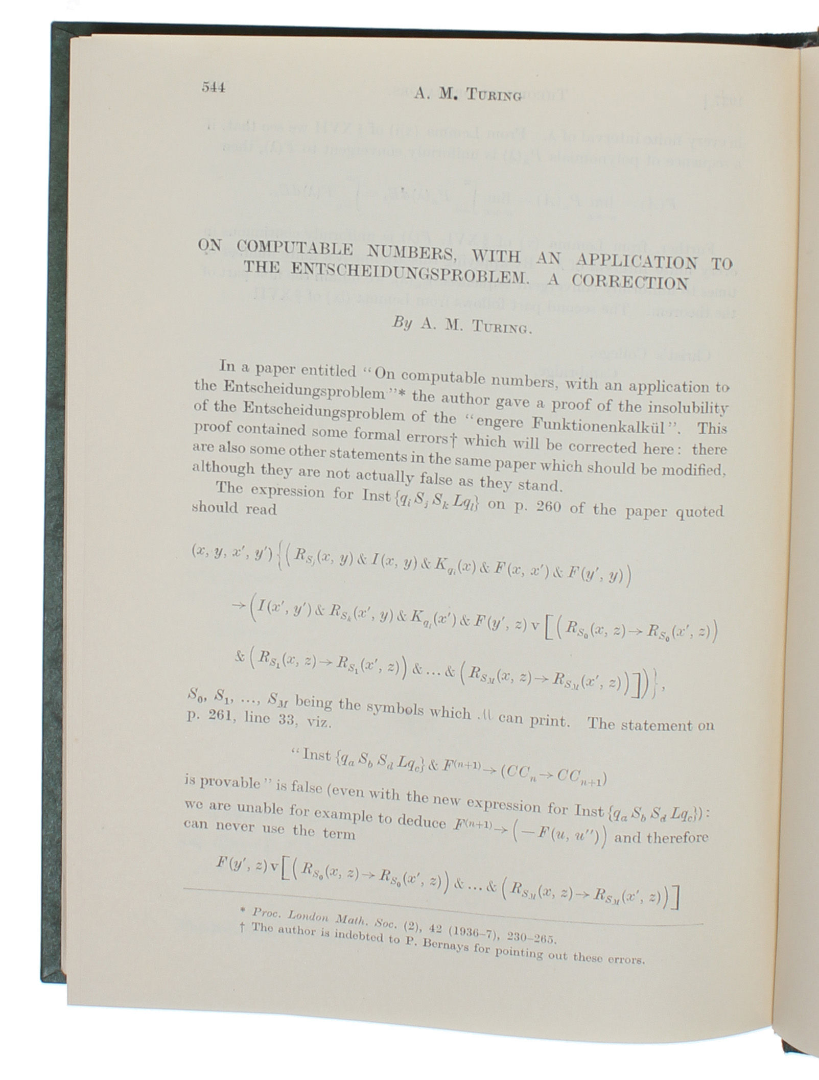 On Computable Numbers with an Application to the Entscheidungsproblem ...