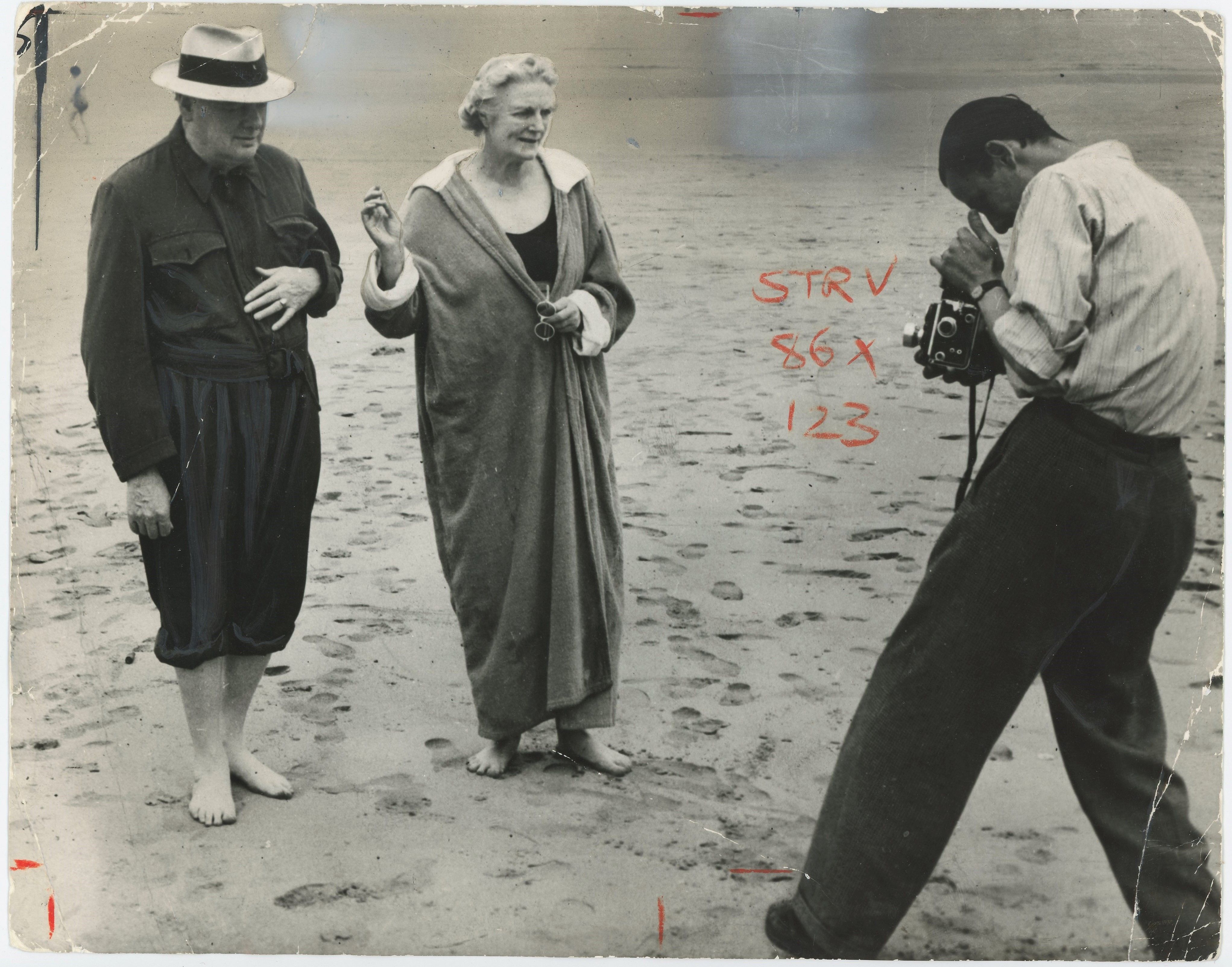 An original press photograph of Winston S. Churchill and Clementine ...