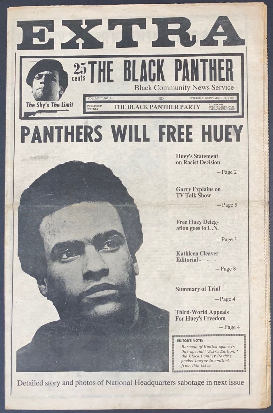 The Black Panther: Black Community News Service. Vol. 2, no. 6 ...