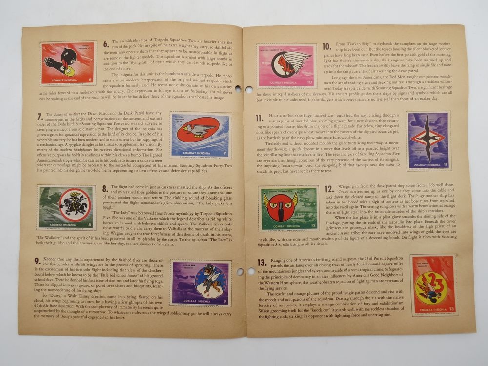 WWII DISNEY COMBAT INSIGNIA STAMPS US ARMY & NAVY AIR CORPS VOL 1 ...