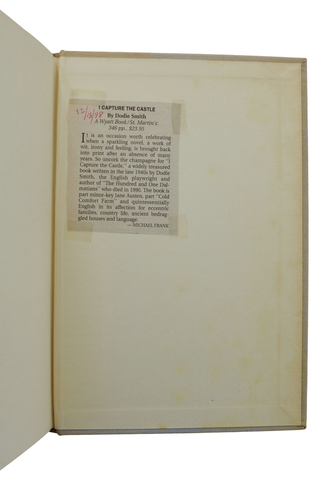 I Capture the Castle by Smith, Dodie | 1948 | Little, Brown and Company ...