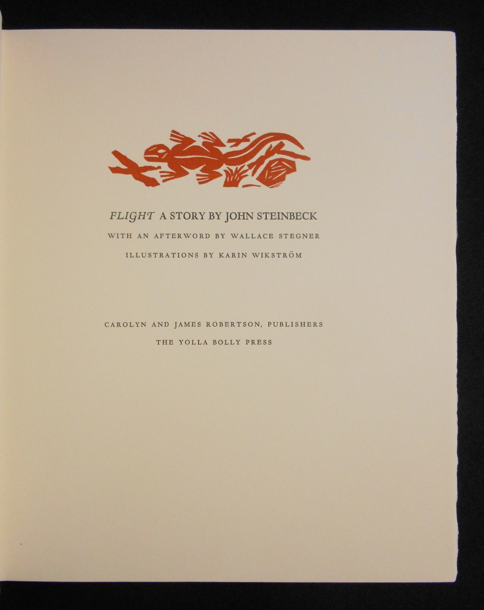 Flight; A story by Steinbeck, John; Stegner, Wallace (Afterword ...