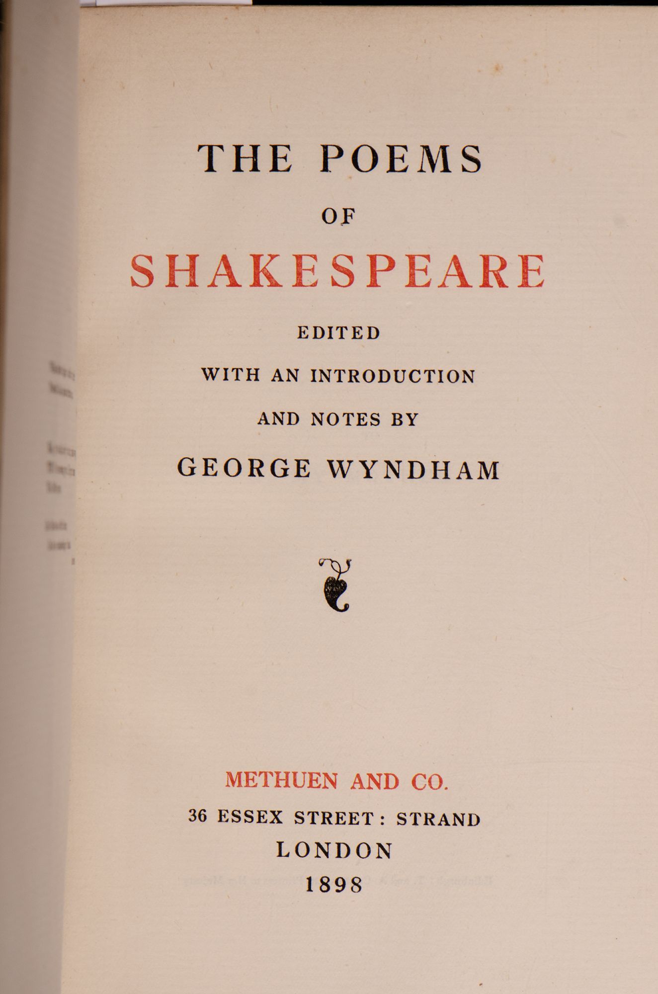 BIBLIO | Poems of Shakespeare, The by SHAKESPEARE, William; DE COVERLY ...