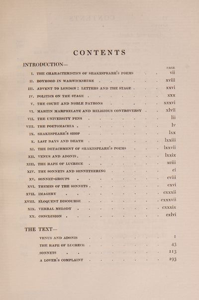 BIBLIO | Poems of Shakespeare, The by SHAKESPEARE, William; DE COVERLY ...