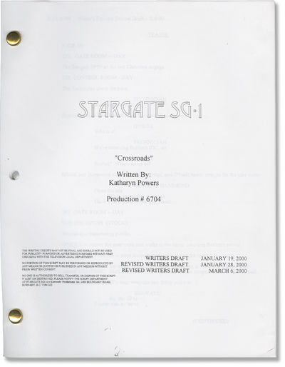 Stargate SG-1: Crossroads (Original screenplay for the 2000 television ...