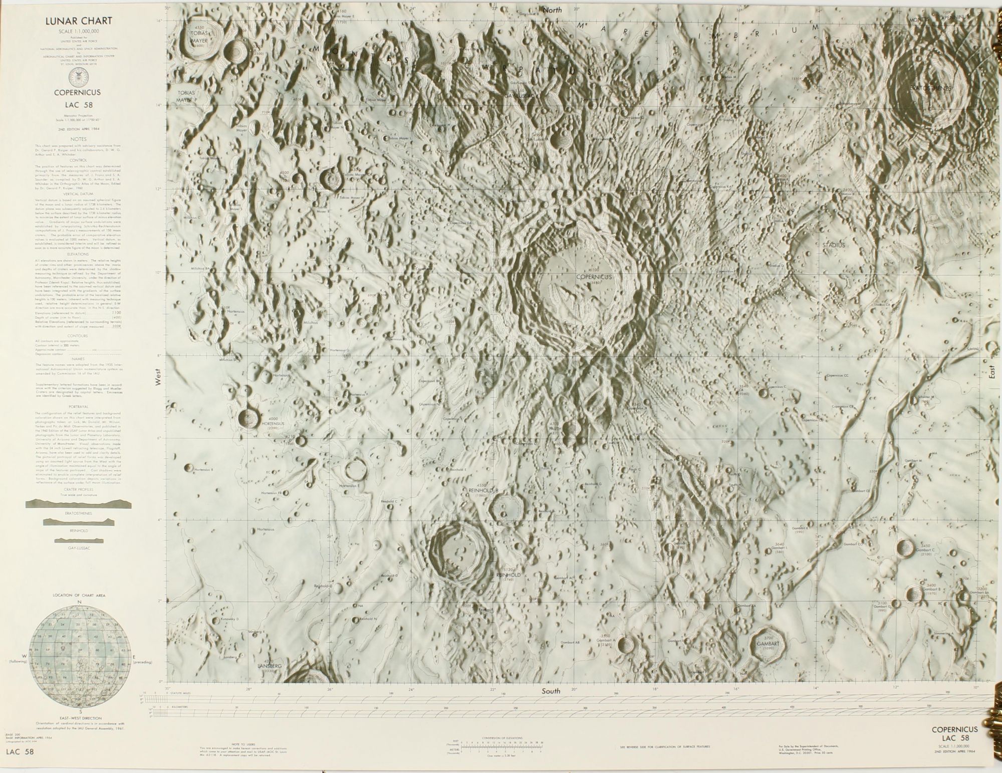 Lunar Astronautical Chart (LAC) series by NASA | No Binding | 1962 ...