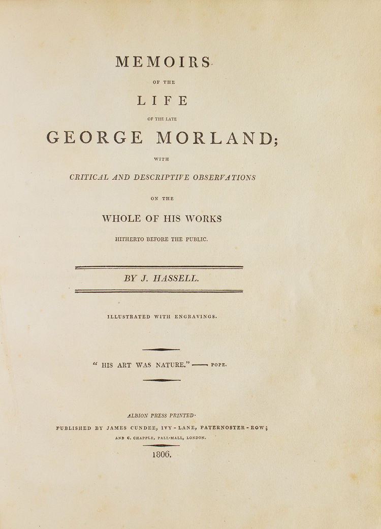 Memoirs of the Life of the Late George Morland by (Morland, George ...