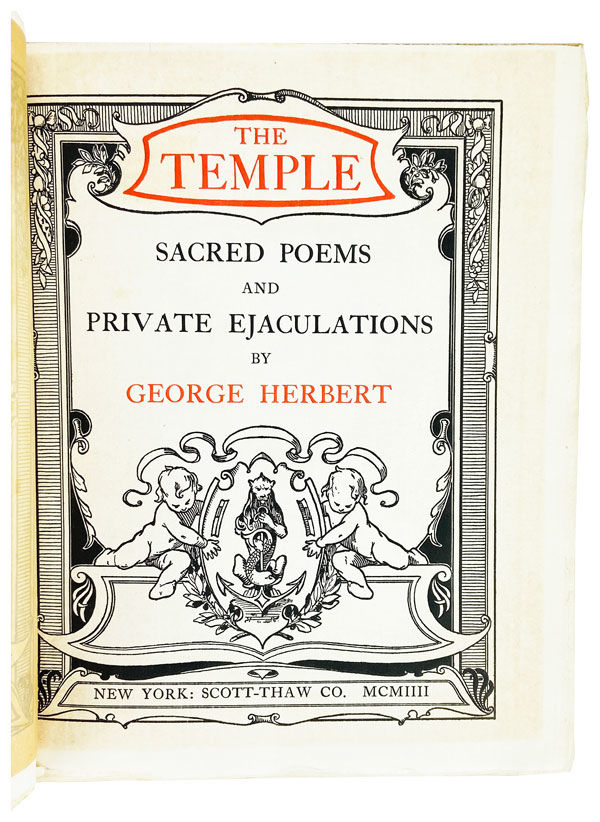 The Temple: Sacred Poems and Private Ejaculations by George Herbert ...