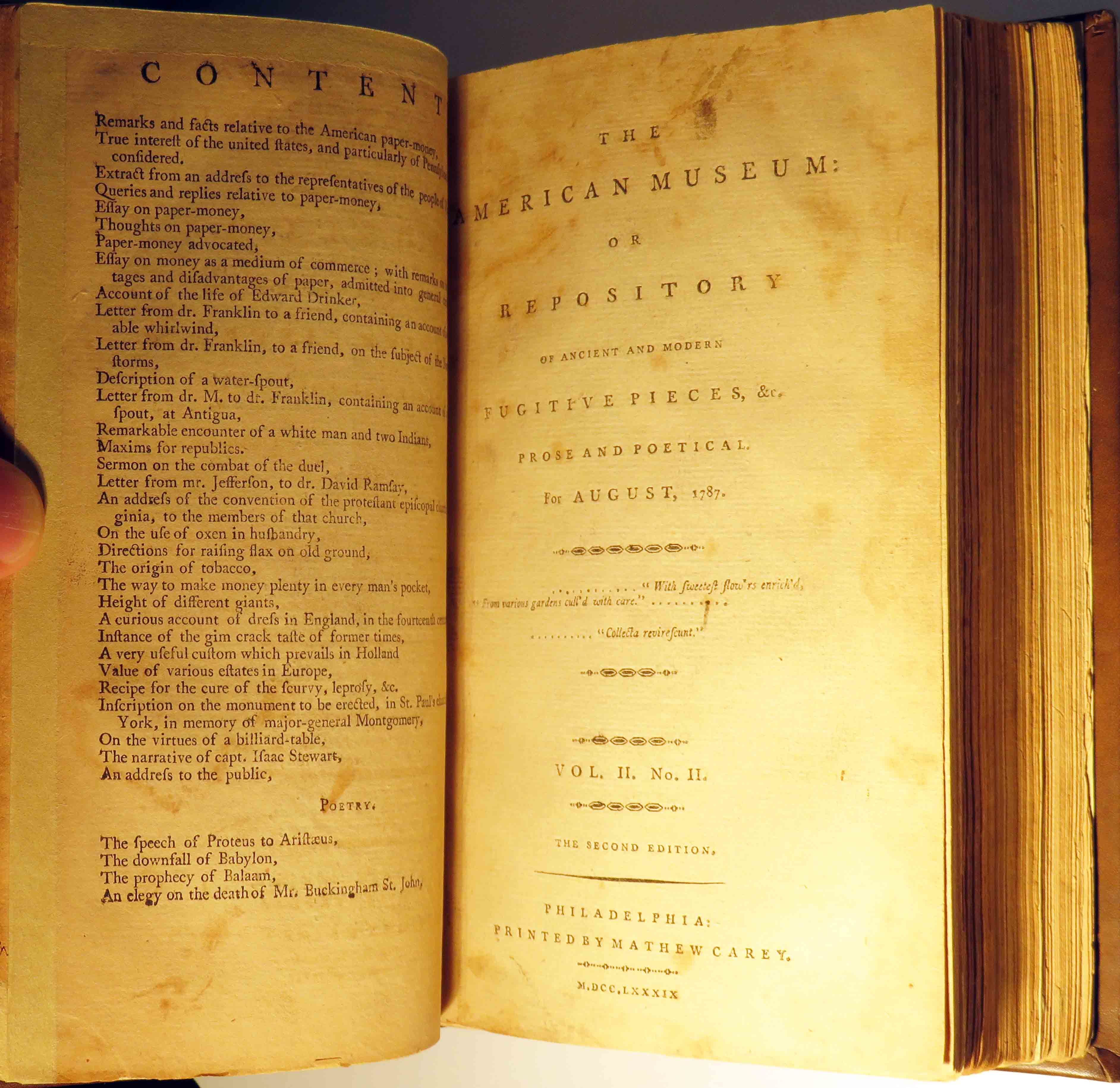 United States Constitution & The Federalist Papers, 1787, First Edition ...