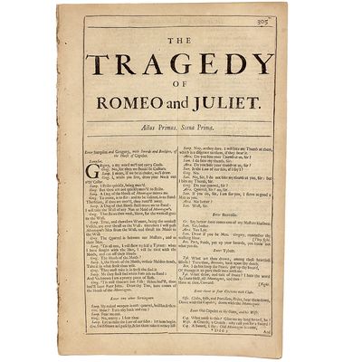 First Folio Romeo And Juliet
