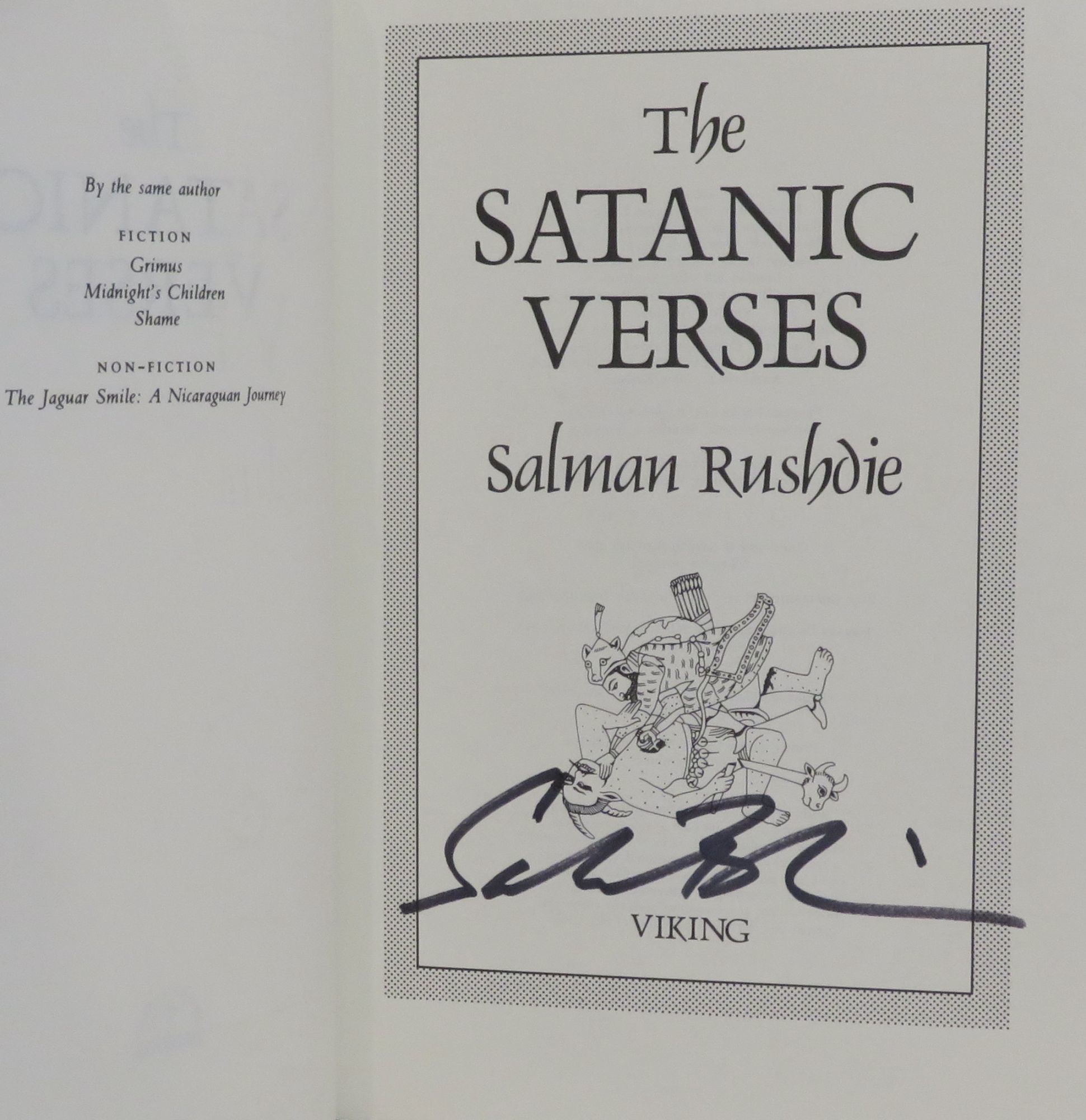 THE SATANIC VERSES by Rushdie, Salman | Hardcover | 1989 | The Viking ...